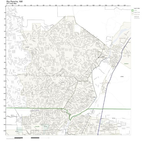 Amazon.com : ZIP Code Wall Map of Rio Rancho, NM ZIP Code Map Laminated ...