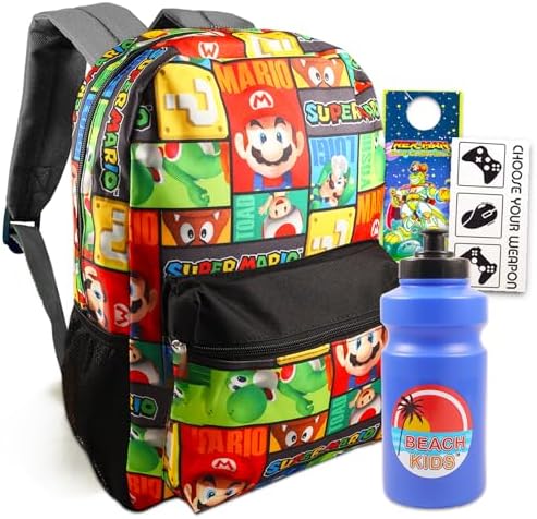 Amazon.com | Super Mario 16" Allover Print Character School Backpack ...