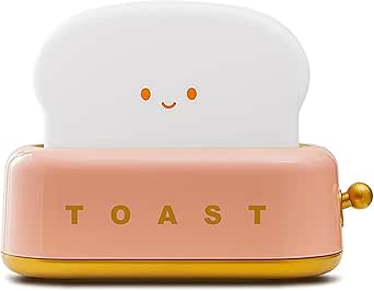 Cute Night Light Lamp Dimmable LED Toaster Night Lamp Rechargeable Desk ...