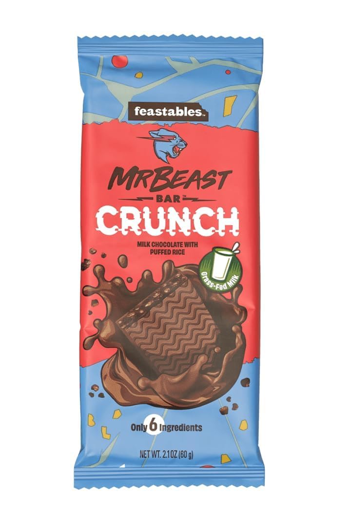 Buy Feastables MrBeast Milk Chocolate Crunch Bars - Made with Grass-Fed ...