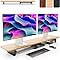 Amazon.com: KIVY Dual Monitor Riser with Integrated Metal Shelf [MADE BY HAND] - Wooden Desk ...
