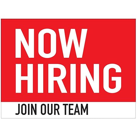 Amazon.com : NOW HIRING Apply Inside Sign – PVC size 11” x 17” Unique ...