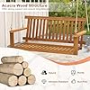 COSTWAY 2-Person Porch Swing Chair, Acacia Wood Patio Swing Bench ...