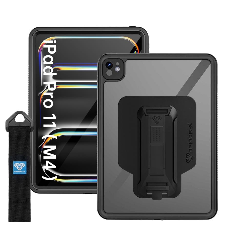 Amazon.co.jp: [ARMOR-X] 11-inch iPad Pro (M4)用ケース IP68 Waterproof Case with Hand Strap ブラック MXS ...
