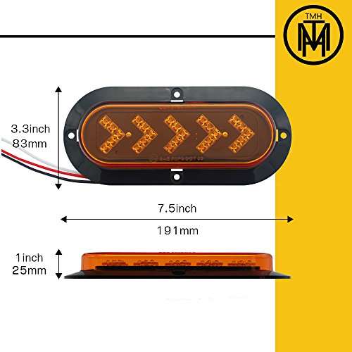 Pack Of 2 6 Inch Oval Arrow Amber Light Turn Signal Tail Indicator Light 25 Led