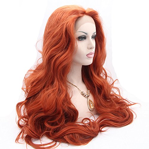 Amazon.com: Melody Copper Red Wigs Body Wave Wigs360# Color Synthetic ...