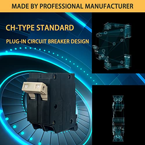 Snapklik.com : CH250 2-Pole 50-Amp Circuit Breaker