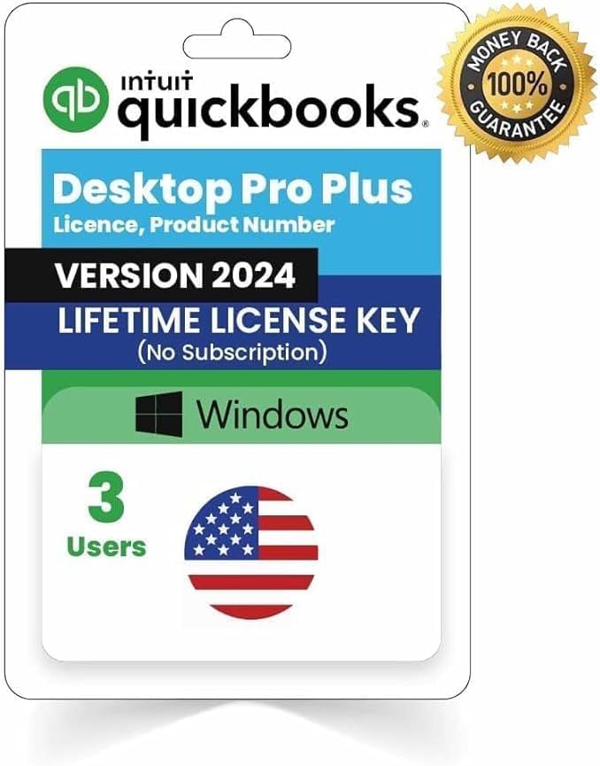 Amazon.com: Quick Books Desktop Pro Plus 2024 | 3 User's | LIFETIME Version | NO DVD | Amazon ...