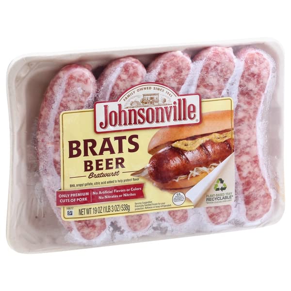 Amazon.com: Johnsonville Bratwurst, Beer, 19 Ounce : Grocery & Gourmet Food