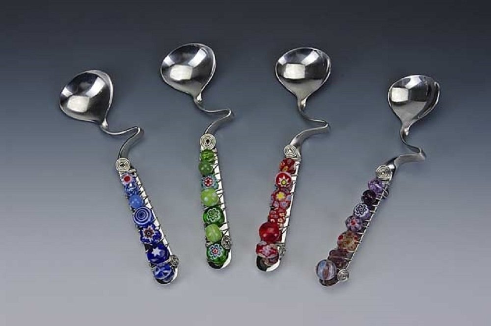 Amazon.com: Wire Wrapped Stainless Steel Honey Jam Dip Bent Handle ...