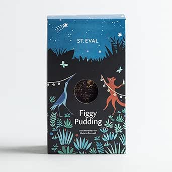 St Eval - Figgy Pudding Scented, Gold Marbled Pillar Candle, The Sweet ...