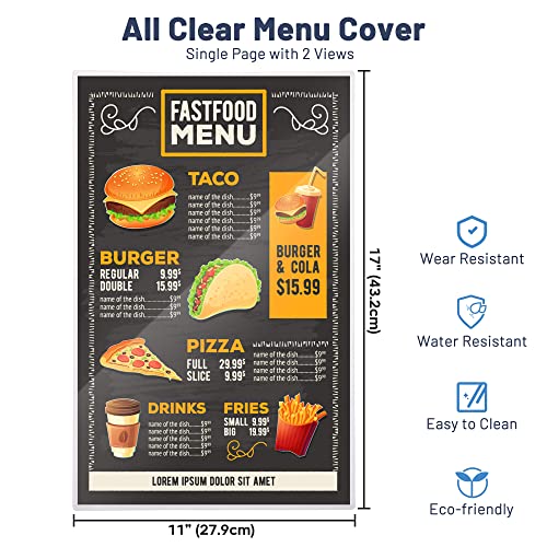 Snapklik.com : WeChef 11x17 Vinyl Menu Cover Double-Sided All Clear 2 ...