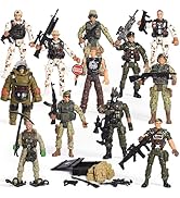 Amazon.com: XDUOYJOY Military Toys with 12 Realistic Army Men Action ...