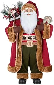 Amazon.com: MagikoSFI 3 ft. Santa Claus with Presents and Snowshoes ...