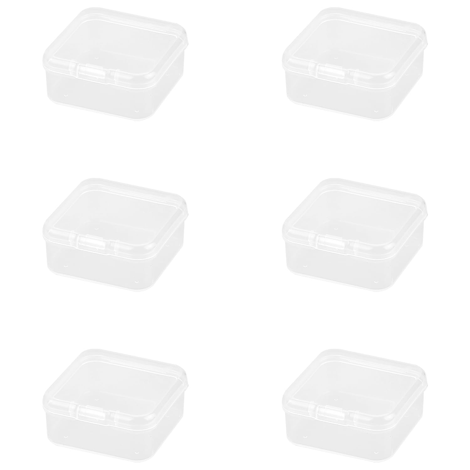 Rumyve 6Pcs Clear Plastic Storage Boxes with Lids - Mini Rectangular ...