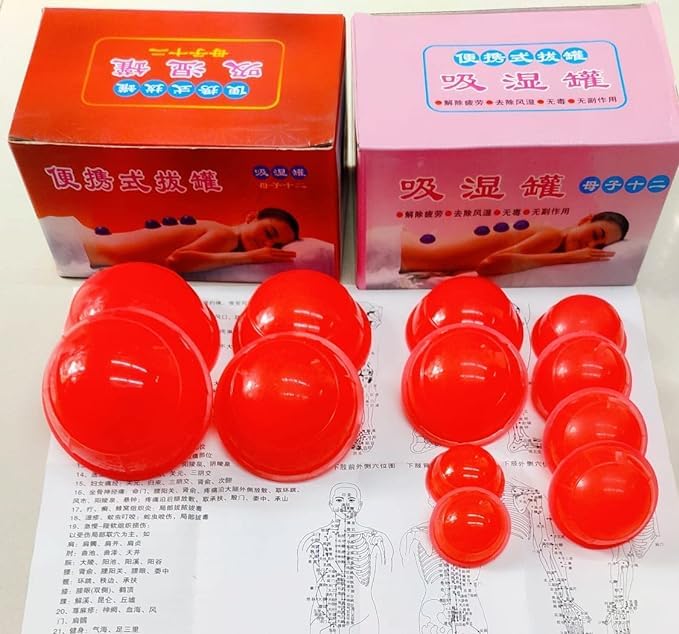 Buy ACUWORLD Acupressure 12pcs Vacuum Cupping Set Silicone Half Ball ...
