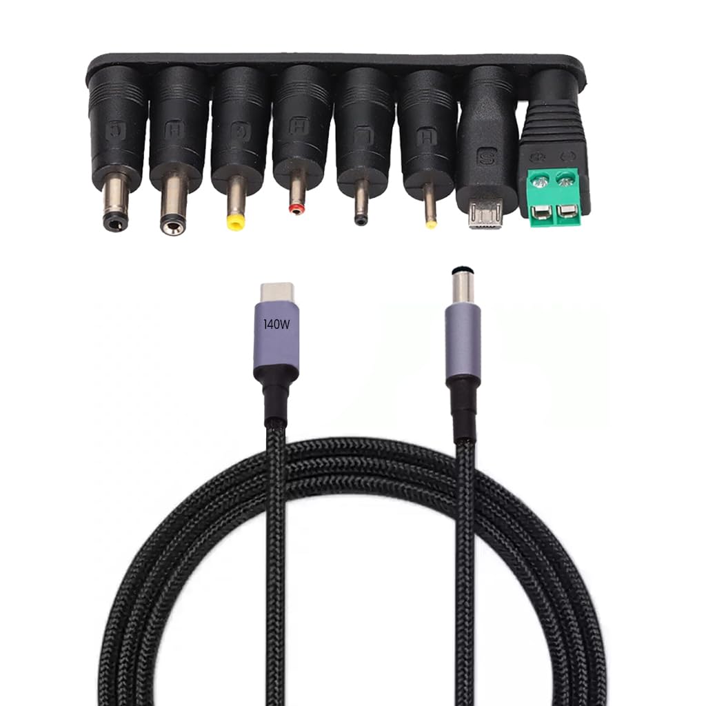Concept Kart 8 Piece Laptop DC Power 5.5x2.1mm Female to DC Plugs ...