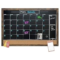Loddie Doddie Rustic Framed Magnetic Calendar Chalkboard & Bulletin ...