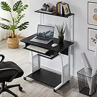 Amazon.com: Topeakmart 2 Tier Computer Desk with Printer Shelf and ...