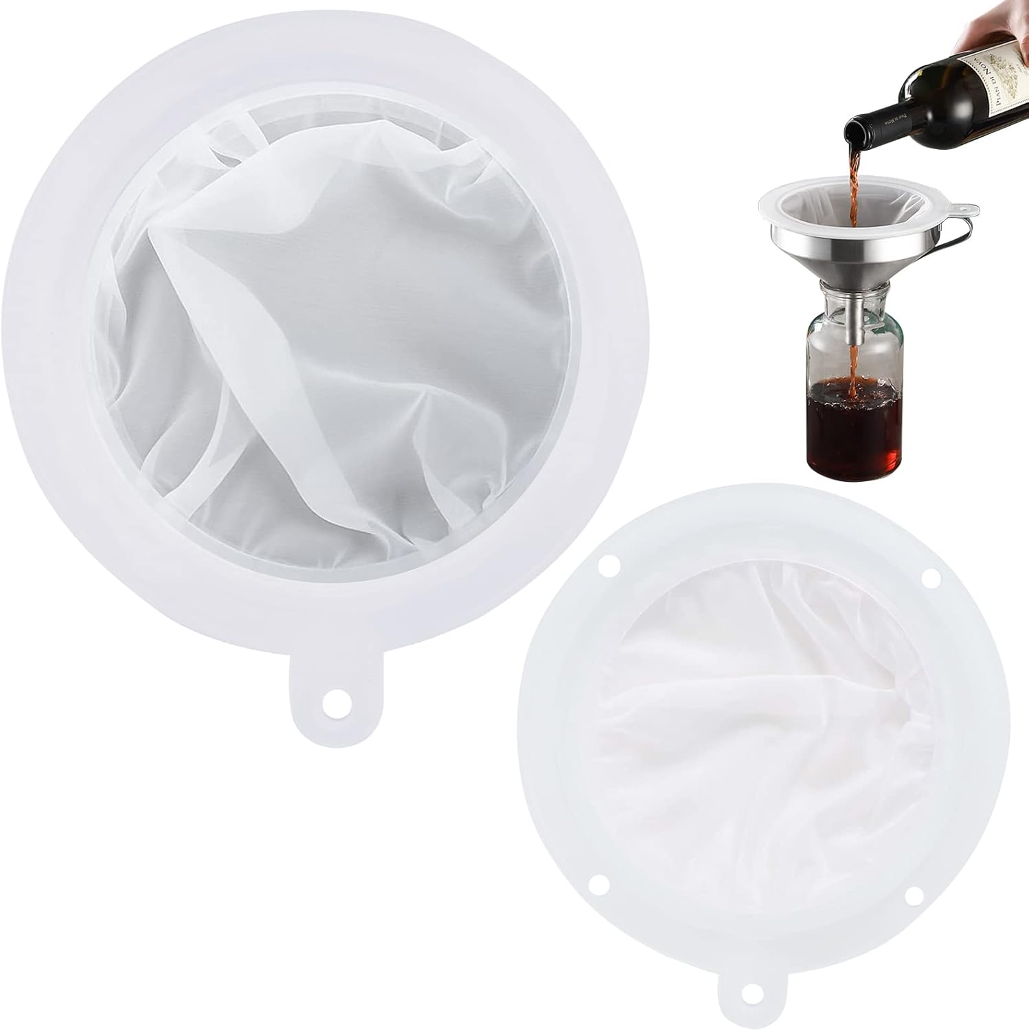2 filtri a rete in nylon, da 14 e 16 cm, filtri per alimenti, imbuti ...