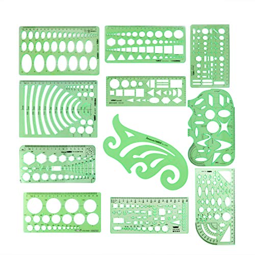 11 Pieces Geometric Stencils Drawings Templates in Pakistan | WellShop.pk