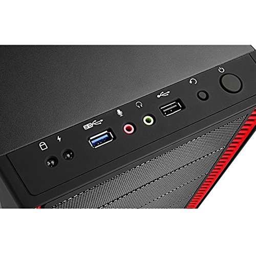 DEEPCOOL TESSERACT SW RD Mid Tower Computer Case, 2 Red LED Fans Side ...