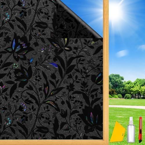 Amazon.com: Total Blackout Window Privacy Film Decorative Static Cling ...