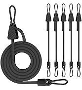Upgraded Adjustable Bungee Cords with Hooks, 6 Pack Heavy Duty Outdoor ...