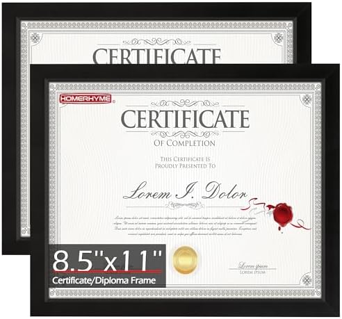 Amazon.com - HOMERHYME Diploma Frame, 8.5 by 11 Black Picture Frames ...