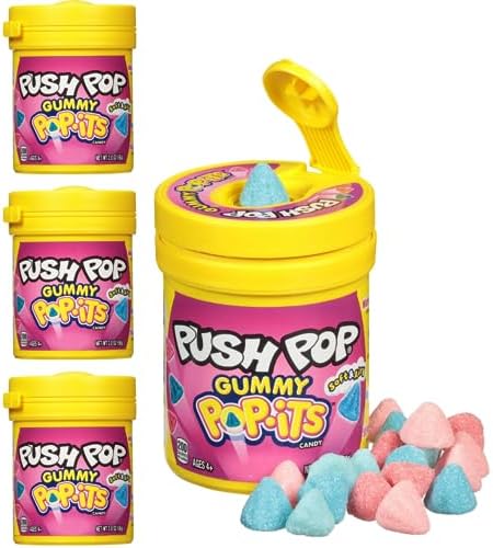 Amazon.com : Push Pop Pop-Its Gummy Candy - Gift Pack of 4 by Lyza's ...