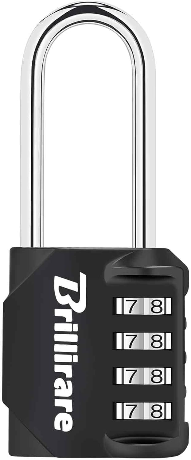 Brillirare Combination Lock, 4-Digit Padlock 2.3 Inch Long Shackle ...