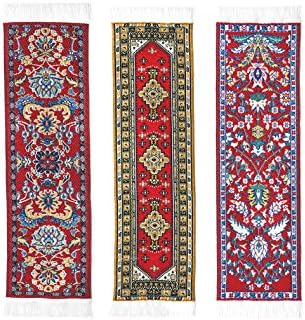 Amazon.com : Oriental Carpet Bookmarks - Authentic Woven Fabric - Blue ...