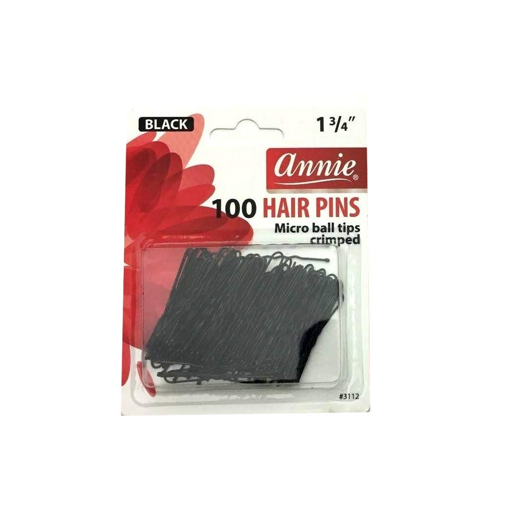 Amazon.com : Annie Hair Pins 1 3/4In 100Ct Black Microball Tipped ...