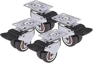 Amazon.co.jp: 4 Pack Swivel Caster Wheels Heavy Duty Rubber Roller ...