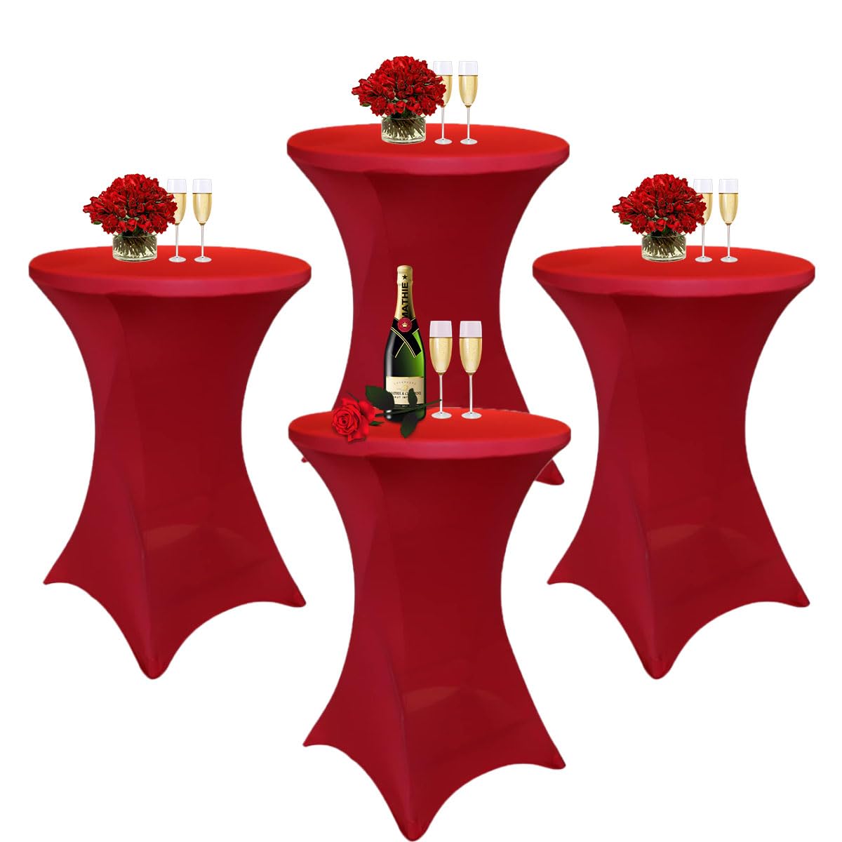 Amazon.com: Albassa 4 Pack Cocktail Table Covers 32"x43" Spandex ...