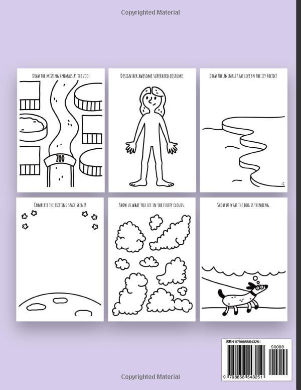 100 Drawing Adventures Finish the Picture Prompts for Kids to Complete ...