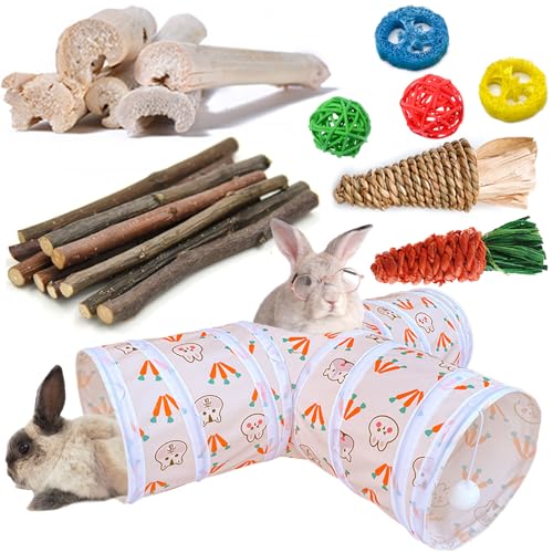 Snapklik.com : HERCOCCI Bunny Tunnels & Tubes, Collapsible 3 Way Rabbit ...