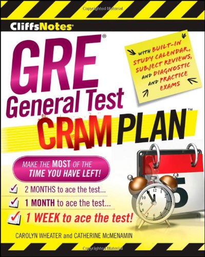 CliffsNotes GRE General Test Cram Plan: Wheater, Carolyn, Mcmenamin ...