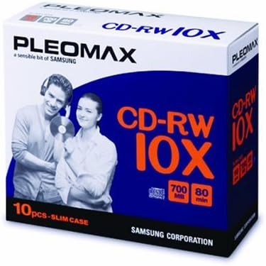 Amazon.com: Samsung Pleomax 10X CD-RW 80min 10pkSlim Jewel Case ...