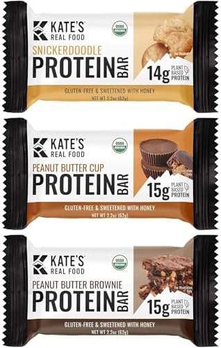 Amazon.com : Kate’s Real Food Organic Protein Bars – (Peanut Butter ...