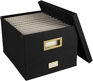 Amazon.com: BLU MONACO File Boxes for Hanging Files with Lid: Black ...