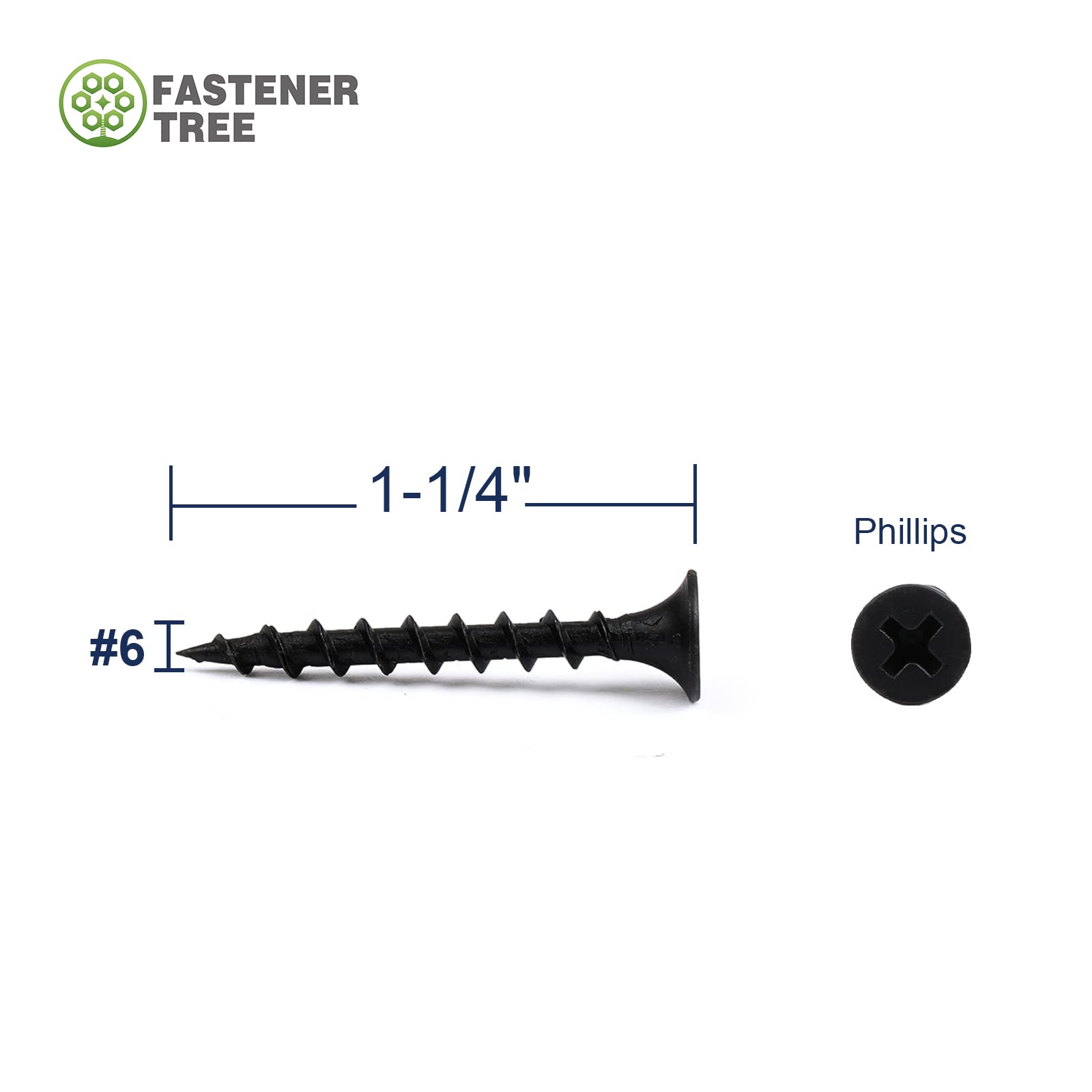 Snapklik.com : FASTENER TREE #6x1-1/4 Drywall Screws Coarse Thread ...