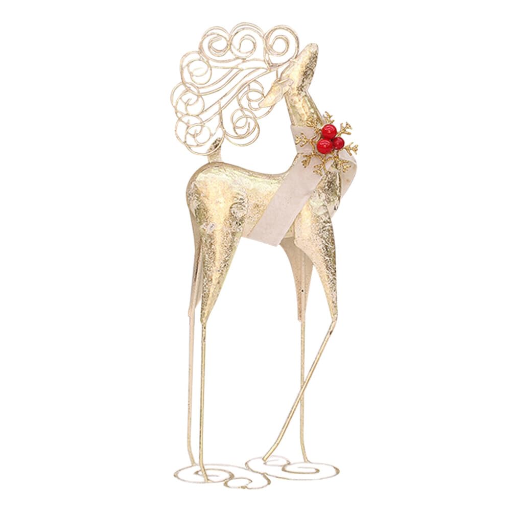 Amazon.com: NUOBESTY Christmas Reindeer Decorations Gold Iron Standing ...