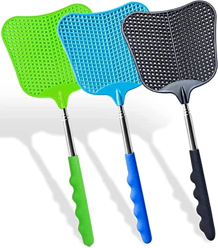 Redreo Extendable Fly Swatters 3 Pack, Lightweight Manual Swat Pest ...