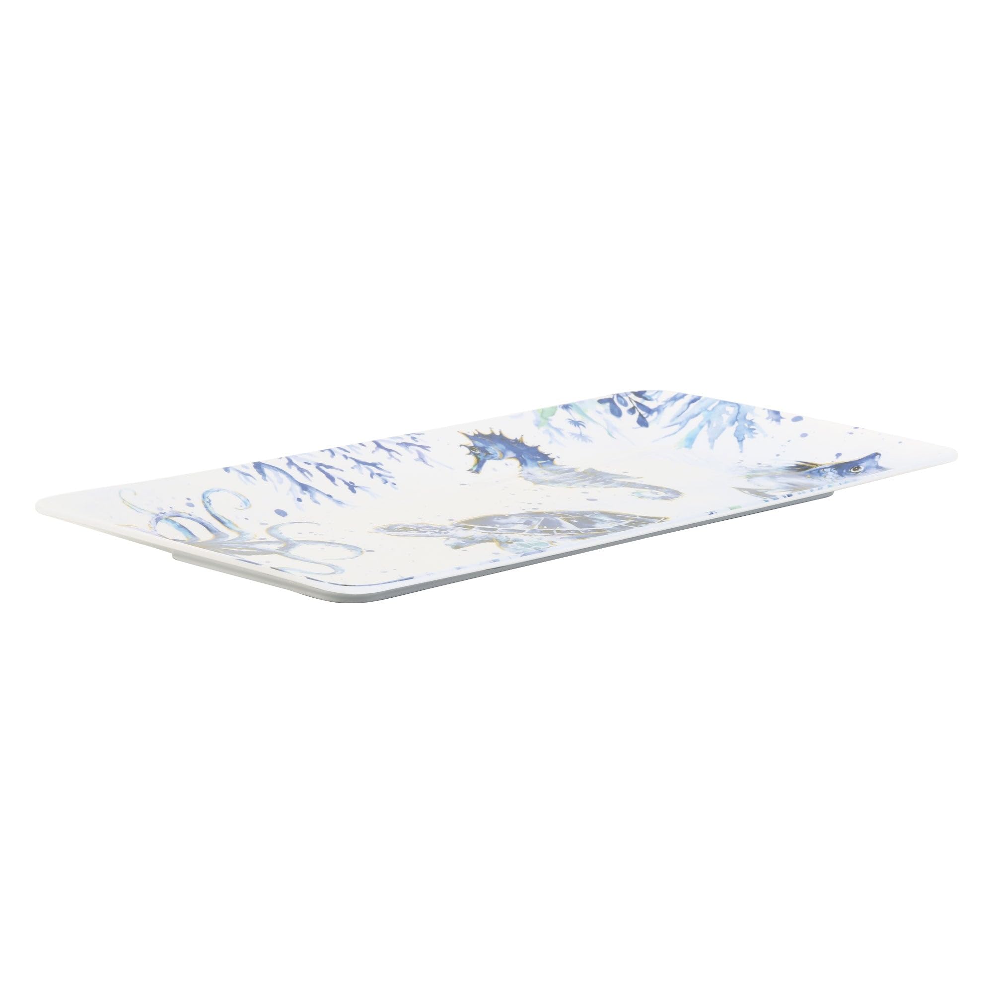 Snapklik.com : UPware Indigo Sea Life Melamine Rectangle Serving Tray