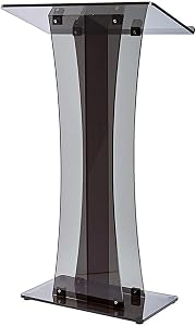 STWBHW Acrylic Pulpit,Portable Podium - 115 cm Tall Lectern Black Clear ...
