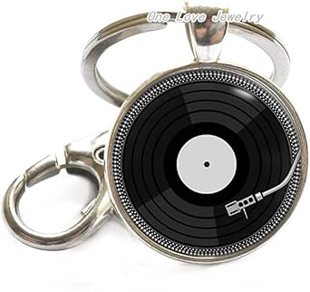Amazon.com: Retro Music Keychain DJ Vinyl Keychain Vinyl Record ...