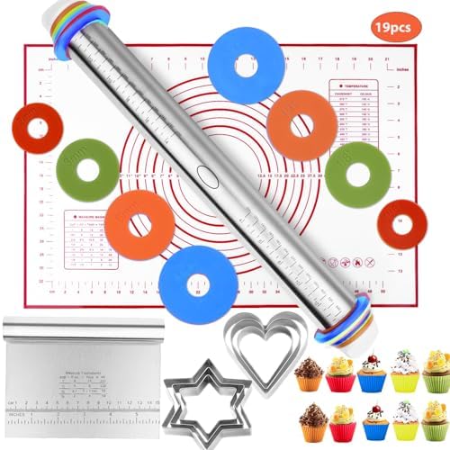 Amazon.com: MIKULA Rolling Pin, Rolling Pins Thickness Rings and ...
