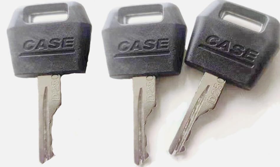 3Pcs Black Ignition Keys Replacement Key for Case IH Tractor Dozer ...