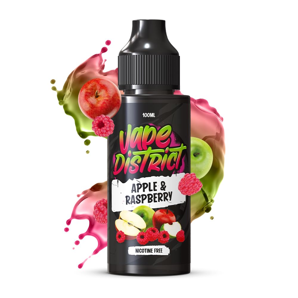 Vape District Vape Liquid 100ml Apple & Raspberry Vape Juice E Liquid ...